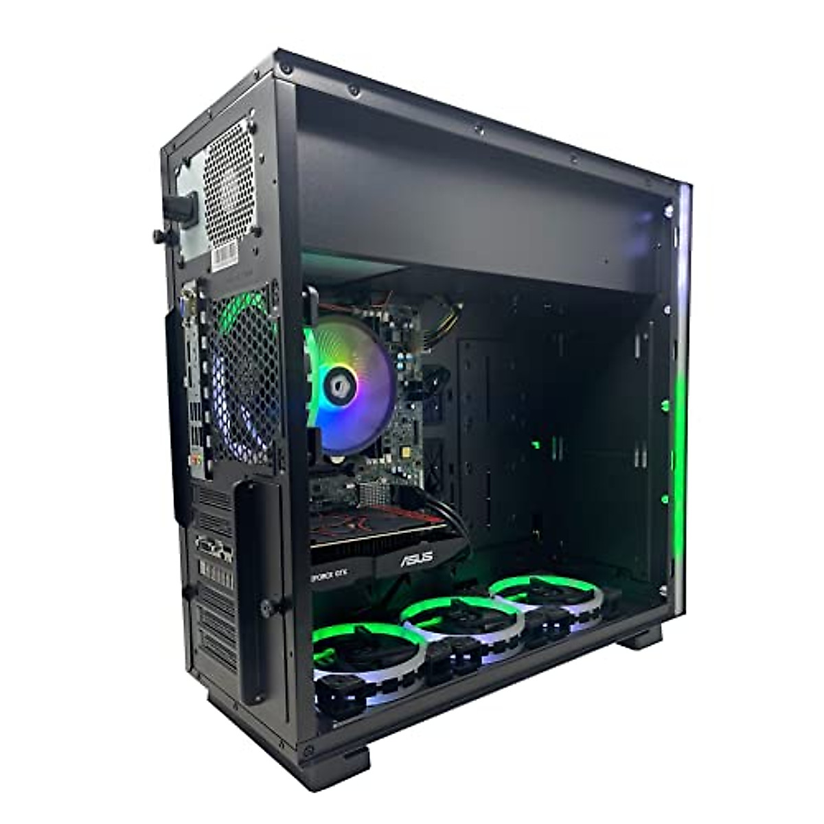 Odyssey Black Widow Custom Gaming PC, RGB LED Fans, Intel Core i5 2.7GHz, 16GB RAM, 512GB SSD, Nvidia Geforce GTX 1050 Ti, Wi-Fi, Windows 10 Pro x64
