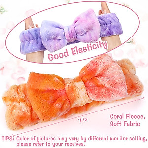 UMIKU 8 Pack Women's Soft Coral Fleece Headbands - Makeup Headwraps with Bow, Head Wraps for Facial Washing, Skincare, and Spa Gifts or Party Favors