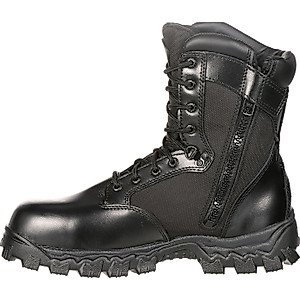 ROCKY Alpha Force Zipper Waterproof Public Service Boot, Black, Size 15(WI)