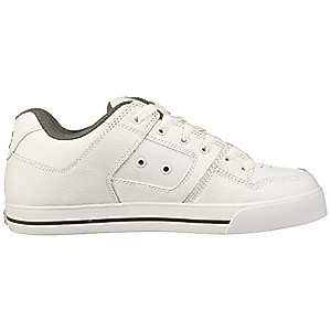DC Men's Pure Casual Low Top Skate Shoe, White/Battleship/White, 8.5 D D US