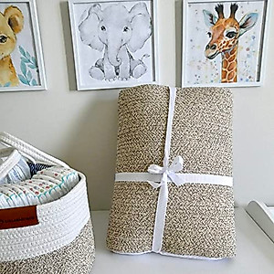 Lullababy and Co Baby Changing Basket with Two Covers – Practical Basket with Foam Pad – Cotton Rope Diaper Changing Station with Waterproof Cover - Changing Table Topper