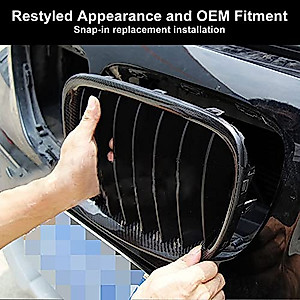 Vashly F30 F31 Grill Stripes Front Grille Kidney Grill Compatible with BMW 3 Series F30 F31 2012-2018 Replacement High Gloss Black Single Slat