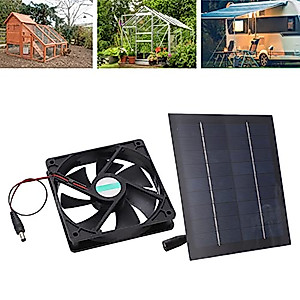 Waterproof Solar Powered Fan Kit, 20W Solar Powered Fan, Solar Exhaust Fan for Chicken Coop, Greenhouse, Dog House, Shed, Pet Houses, Window Exhaust, Mini Exhaust Fan for DIY Cooling Ventilation