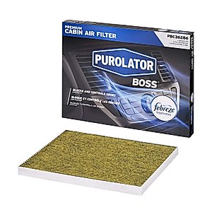 Purolator PBC36286 PurolatorBOSS Premium Cabin Air Filter with Febreze Freshness fits Select Ford and Lincoln,1 Count (Pack of 1)
