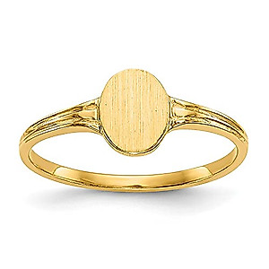 IceCarats 14K Yellow Gold Custom Engraved Signet Ring Handmade Personalized Monogram Initial Letter Band Size 3