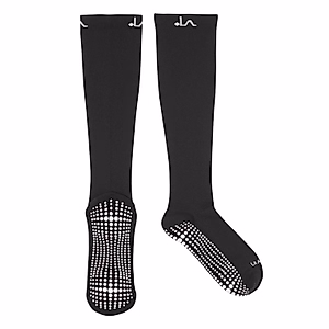 LA ACTIVE Graduated Compression Socks with Non-Slip Grips for Safety - 20-30mmHg for Women & Men - Perfect for Travel, Recovery, Medical and Maternity Support (Black, Small)
