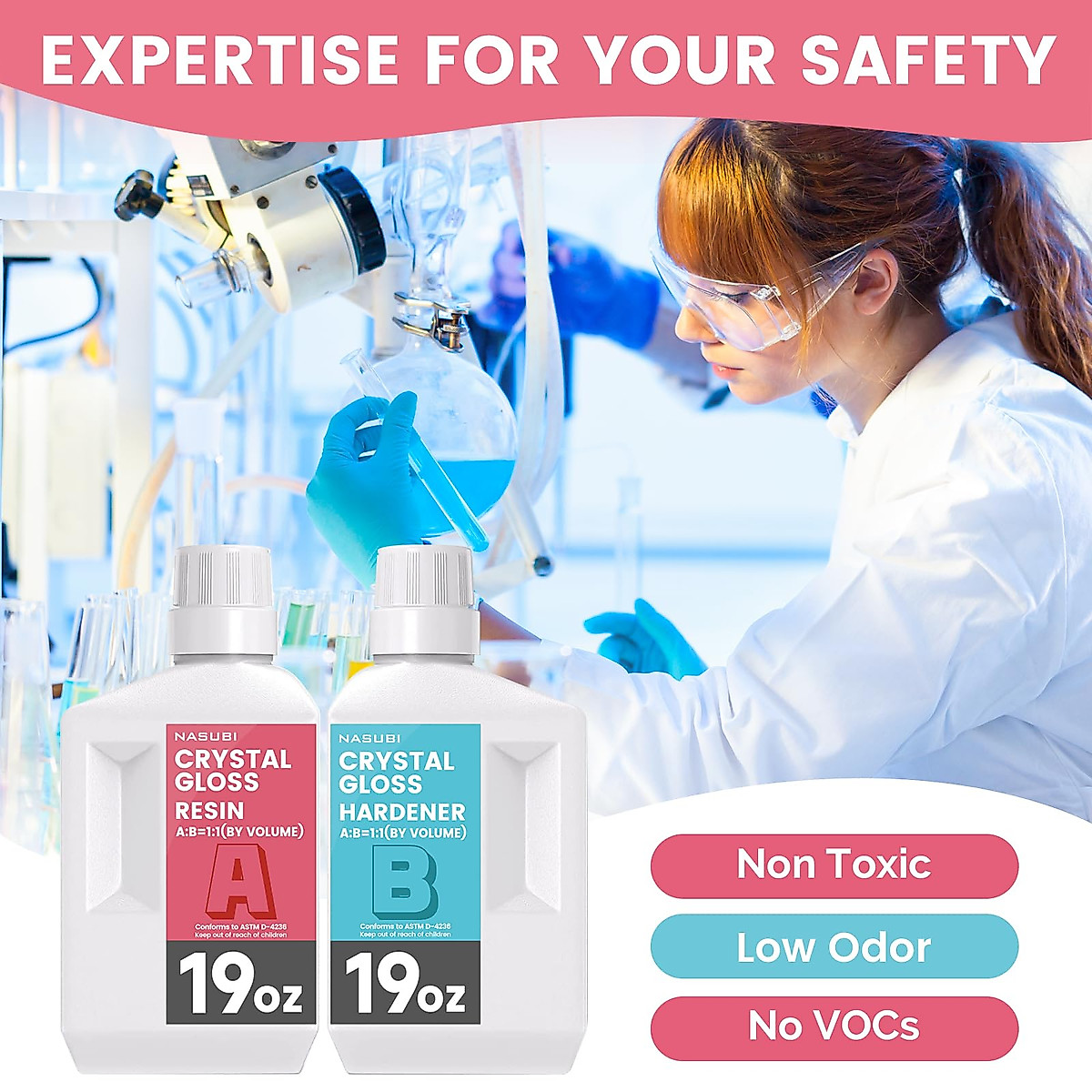 40oz Crystal Clear Epoxy Resin Kit - Non Yellowing Resin Kit for Crafts, Coating, DIY, Casting, Jewelry Making, Tumblers - 20oz Resin & 20oz Hardener with 10 pcs 8 oz Measuring Cups, Sticks and More