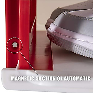 abteco Sneaker Storage Box Shoes Organizer Stackable Magnetic Drawer Side Open