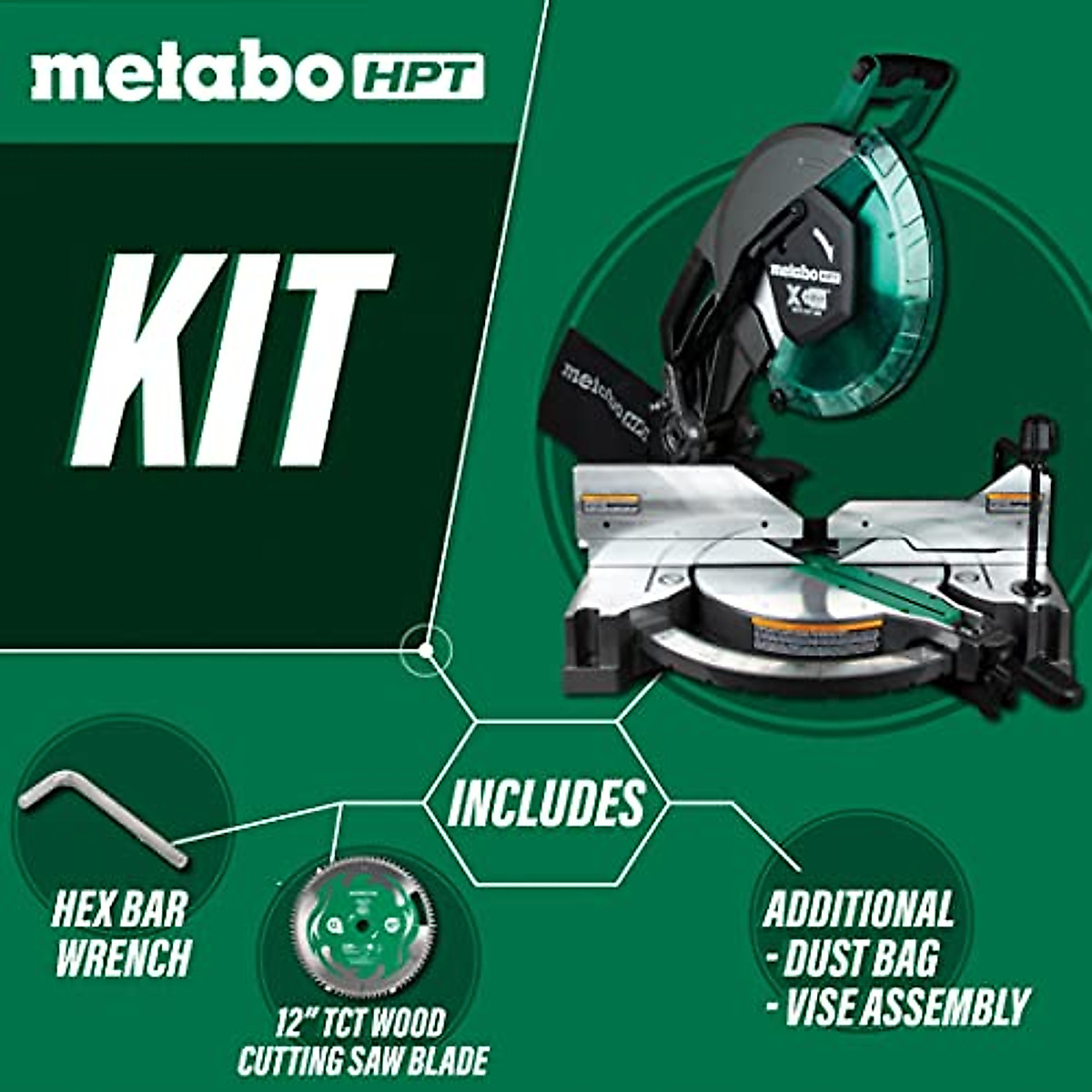 Metabo HPT 12-Inch Compound Miter Saw | Xact Cut LED Shadow Line System | Dual Bevel | C12FDHB
