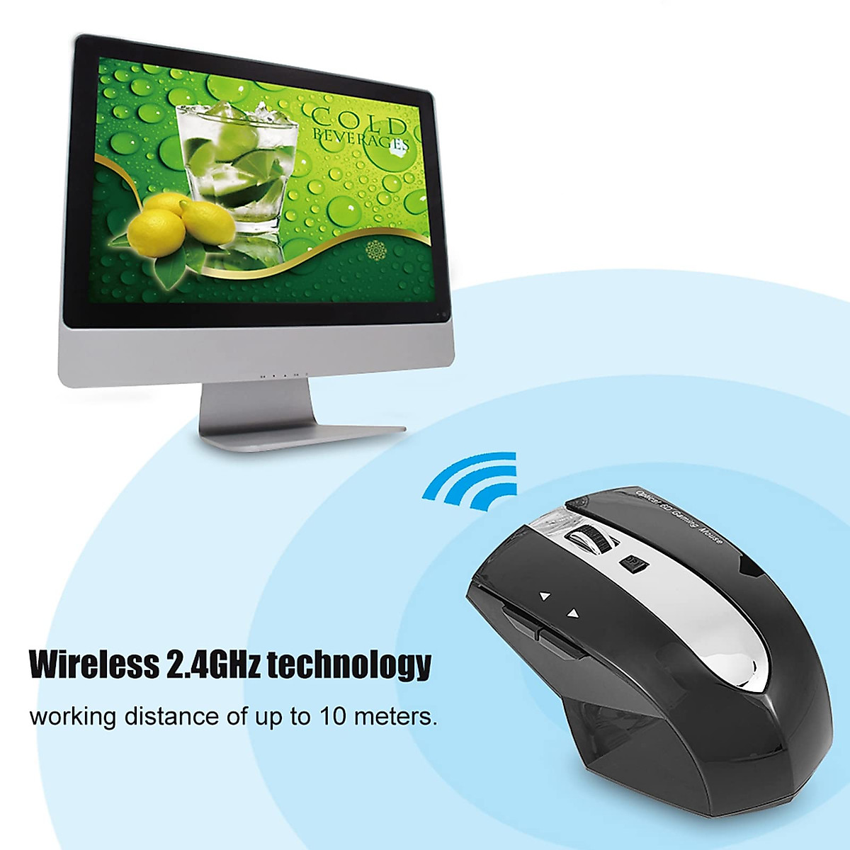 Ergonomic Design Wireless 2.4GHz Mouse USB Hub 3-Port Optical Mice ...
