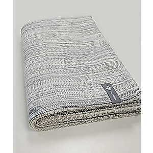 Halfmoon Cotton Yoga Blanket | 60” x 80” - Handwoven Soft & Large Throw Blankets for Home Decor, Yoga Practice, Camping, Outdoors, Travel, Meditation & Room Decor (Melange Carbon)