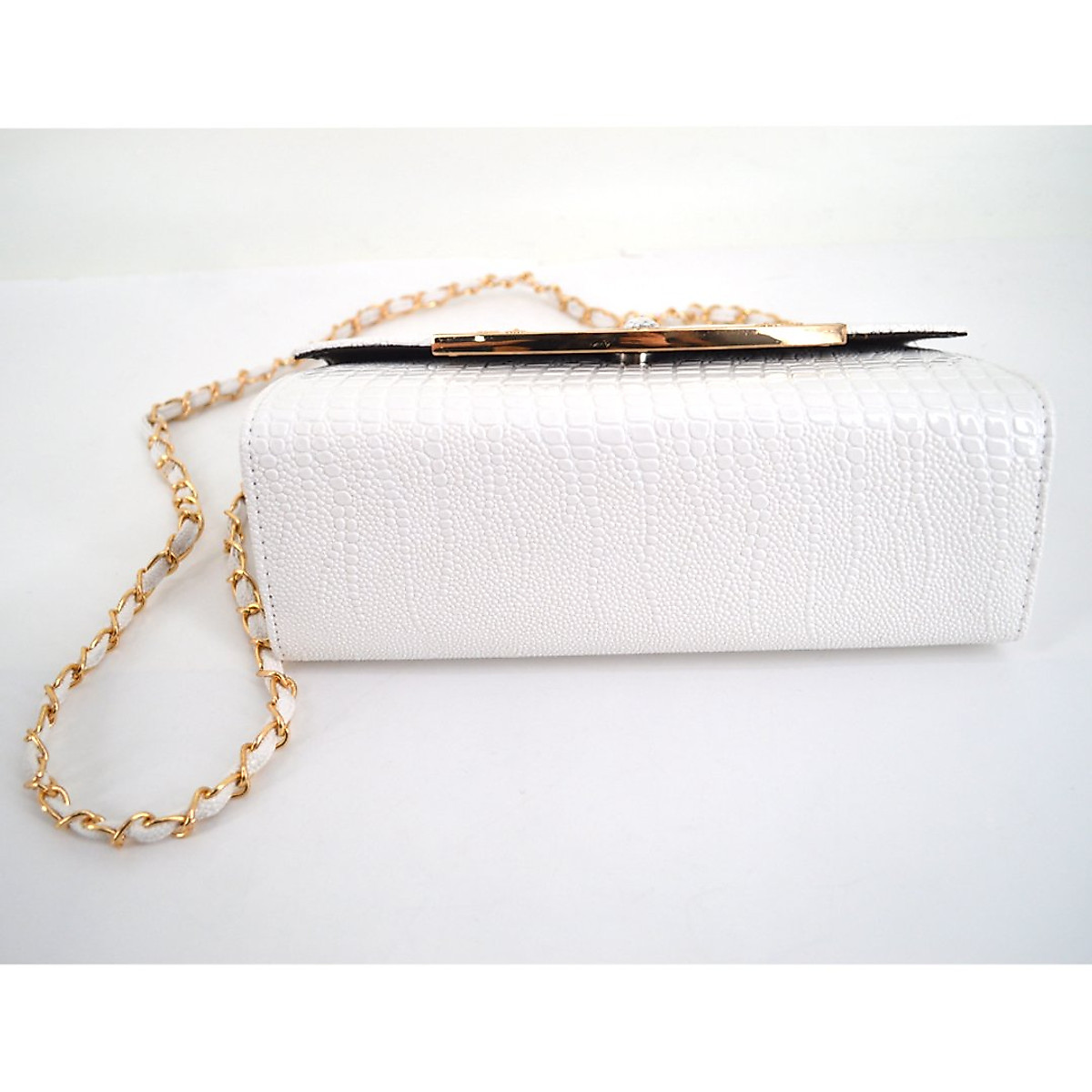 Sun Kea Women's Faux Leather Shoulder Bag Small Gold Chain Quilted Cross Body Handbag Clutch Vintage Evening Bag