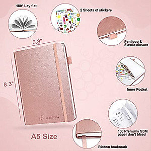 JUBTIC Blank Recipe Book to Write in Your Own Recipes, Personal Cook Book to Write in and Hardcover Recipe Notebook with 2 colorful stickers for Family Recipes, Hold up to 128 Recipes - Rose Gold
