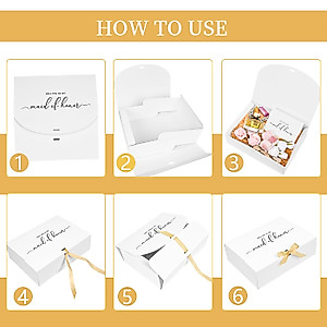 WLUSEAXI 8Pack Bridesmaid Proposal Box with Bridesmaid Cards, Bridesmaid Boxes with Ribbon, Maid Matron of Honor Proposal Box, White Boxes for Bridesmaid Proposal, Bridesmaid Proposal Gifts