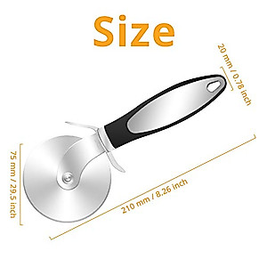 KUFUNG Pizza Cutter Wheel, Super Sharp Pizza Slicer with Non Slip Handle for Pizza, Pies, Waffles and Dough Cookies, Easy to Use and Clean (Silver, 8.3 inch)