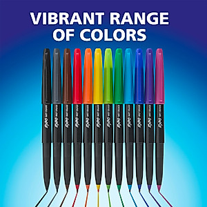 EXPO Vis-à-Vis Wet Erase Markers, Fine Point, Assorted Colors, 12 Count