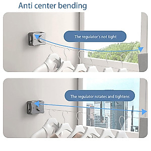 WaWacomp Retractable Clothesline Indoor Clothes Line for Hanging Dry and Wet Clothes on Heavy Duty Outdoor Clothing Lines 16.7 ft (White)