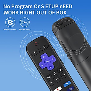(Pack of 2) Replacement Remote Control Only for Roku TV, Compatible for TCL Roku/Hisense Roku/Onn Roku/Insignia Roku/Element Roku/Westinghouse Roku/Philips Roku Smart TV【Not for Roku Stick and Box】