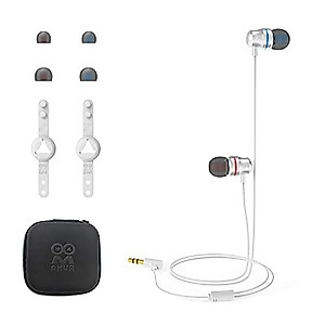 AMVR Noise Isolating Earbuds Earphones Custom Made for Meta Quest 2 VR Headset, with 3D 360 Degree Sound in-Ear Headphones and Earphone Silicone Holders (White)