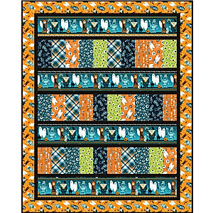 Henry Glass Welcome Foolish Mortals 24.5" Haunted House Panel Glow in The Dark Dark Teal, Fabric by The Panel