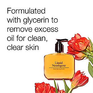 Neutrogena Liquid Fragrance-Free Gentle Facial Cleanser with Glycerin, Hypoallergenic & Oil-Free Mild Face Wash Unscented, 8 Fl Oz