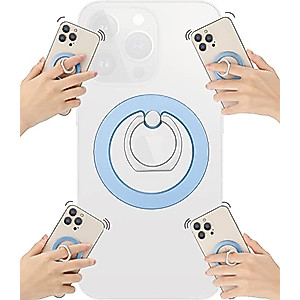 Makemani Magnetic Phone Grip, Magnetic Phone Ring Holder Compatible with MagSafe Accessories for iPhone 14 13 12 MagSafe Cases, Sierra Blue