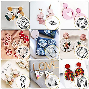 Polymer Clay Cutters for Earrings Making, 705 PCS Clay Cutters Set with 49 Shapes Stainless Steel Clay Cutter Tools, 640 PCS Jewelry Accessories, 16 Circle Shape Earring Cutters for Polymer Clay