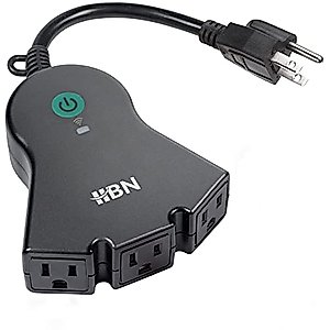HBN Outdoor Smart Plug, Wi-Fi Heavy Duty Outlet with 3 Independent Outlets, Compatible with Alexa and Google Assistant, IP44 Waterproof, Voice & Remote Control Outlet, No Hub Required, ETL Listed