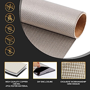 MESNEACH Faraday Fabric 118'' x 43'' Military Grade Signal Blocking Cloth, Conductive Material Shields Cover for Cell, RFID, EMP, EMF, GPS, WiFi, Bluetooth Proof Protection with Faraday Tape