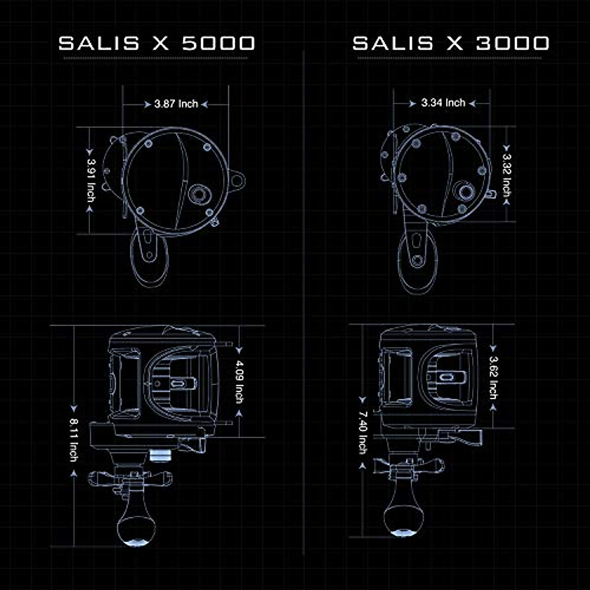 Piscifun Salis X 3000 Baitcasting Fishing Reel, Round Level Wind Trolling Reel with 6.2:1 Gear Ratio, 37Lbs Max Drag, Durable Stainless-Steel Bearing for Inshore Saltwater Fishing, Left Hand Retrieve