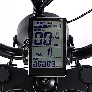 VQP EBike Display, Electric Scooter Bike LCD Display, Waterproof EBike Control Panel, 24V 36V 48V 52V 60V M5 5-Pin EBike Controller Meter LCD Monitor, 31.8mm 22.2mm Handlebar