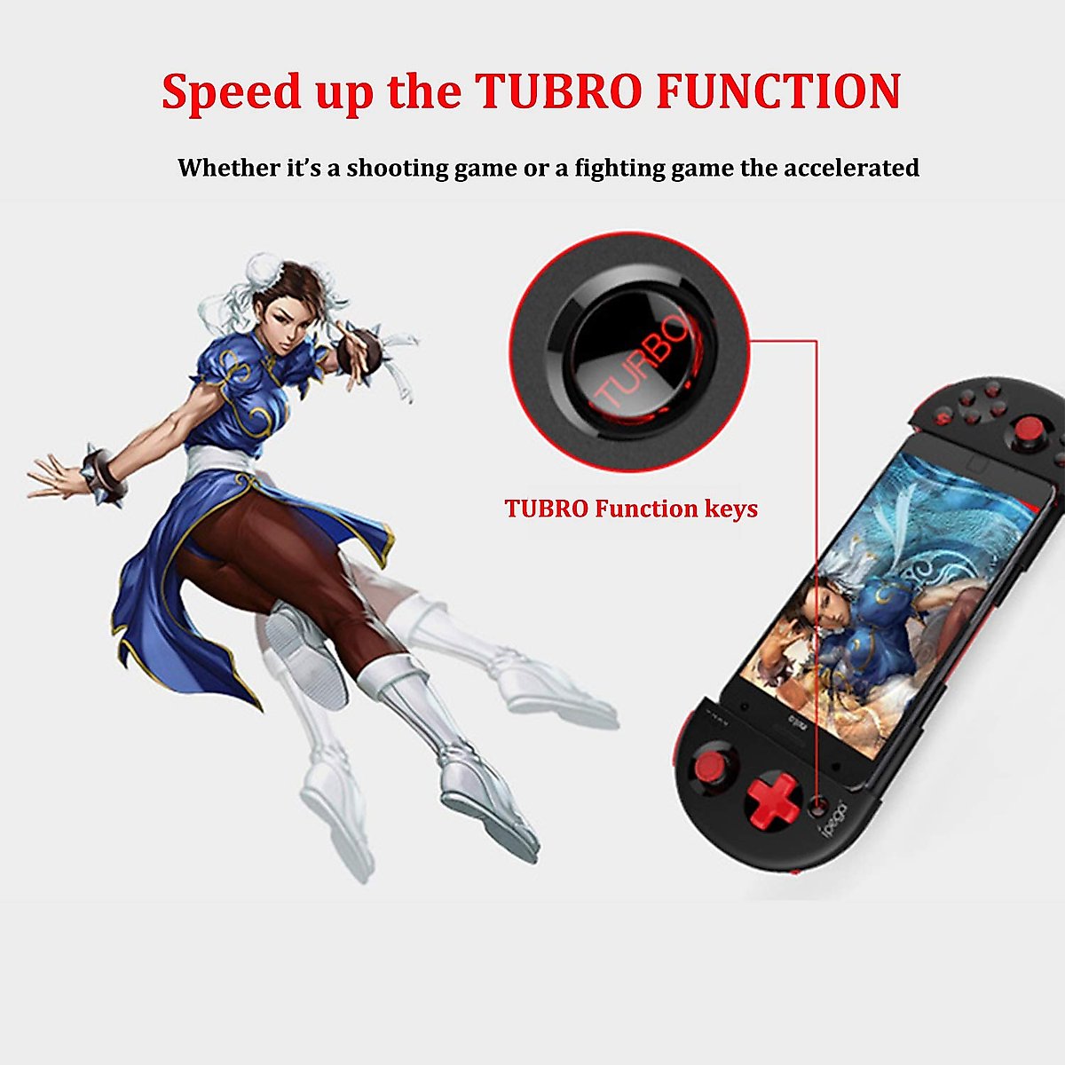Ipega PG-9087S Wireless Game Controller, Retractable Telescopic PUBG Mobile Controller Joystick Gamepad for Android/iOS Smartphones/Tablets/Smart TV