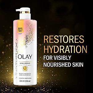 Olay Cleansing & Nourishing Body Wash with Vitamin B3 and Hyaluronic Acid, 26 fl oz (Pack of 4)