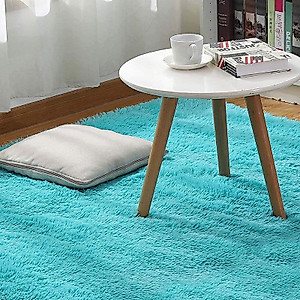 WZDD Fluffy Soft Area Rugs for Living Room 63 x 79 inch, Plush Shaggy Carpet Furry Velvet Rug for Bedroom Christmas, Cute and Comfy Nursery Carpets