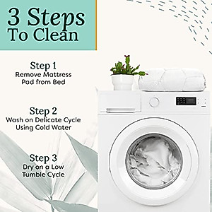 Zen Bamboo Mattress Pad Cover - Cooling Bed Topper & Waterproof Protector w/Deep Pockets, California King Size, White