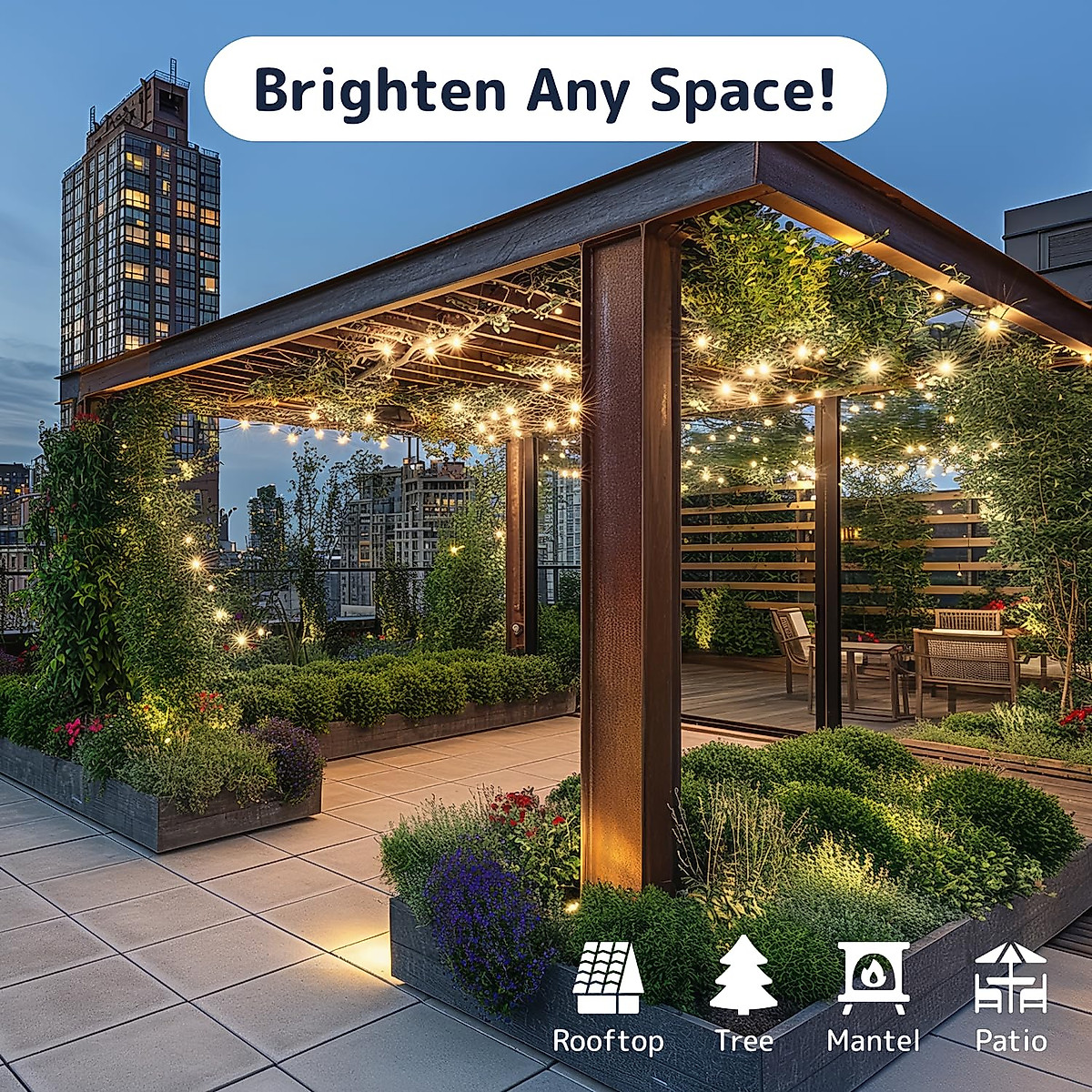 PREXTEX 200-Count Clear Christmas Lights with Green Wire - 40 ft Warm White Mardi Gras Lights for Indoor and Outdoor Use - Holiday Fairy Lights for Christmas Trees, Patios, and More