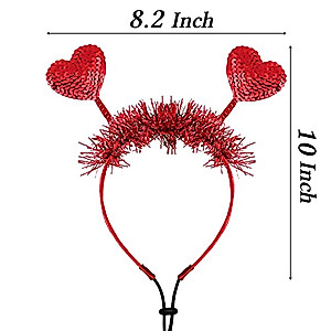 STMK Valentine’s Day Dog Bandana Outfits, Valentine’s Day Heart Headband Plaid Valentines Dog Bandanas Costumes for Small Medium Large Dogs Valentine’s Day Costumes (Free Kisses)