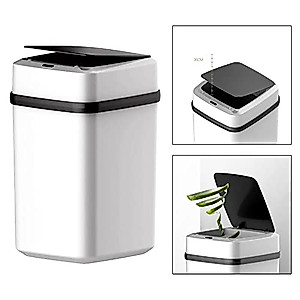 MagiDeal Automatic Touchless Motion Sensor Trash Can, 3 Gal L, Plastic, Small, Kick Touch