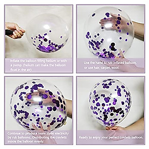 Purple Party Decorations Kit, Purple Foil Fringe Curtain Backdrop, Purple and White Balloons Set, Purple Birthday Decorations, Graduation Party Supplies, Purple Graduation Decorations