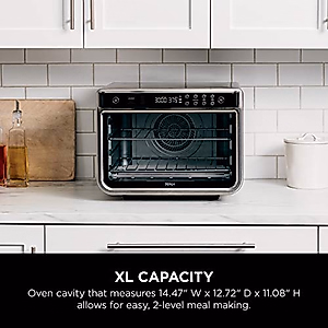 Ninja DT201 Foodi 10-in-1 XL Pro Air Fry Digital Countertop Convection Toaster Oven with Dehydrate and Reheat, 1800 Watts, Stainless Steel Finish