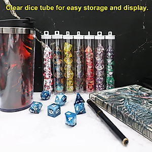Haxtec Mystery DND Dice Set Random Style 7PC Polyhederal Dice Set with Dice Display Case Dungeons and Dragons Dice Blind Box DND Gifts