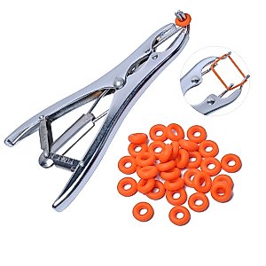 Wadoy Castration Bander & 100Pcs Castrator Rings, Balloon Expander Tool Pliers