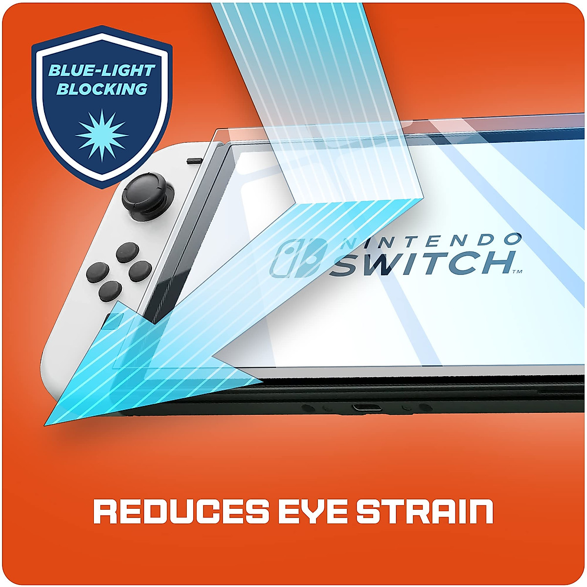 magglass Blue Light Screen Protector for Nintendo Switch OLED - Anti Bluelight Blocking Tempered Glass for Reduced Eye Fatigue (OLED Model)