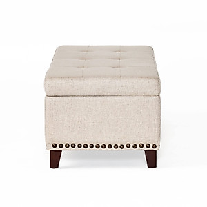 Christopher Knight Home Gavin Fabric Storage Ottoman, Beige