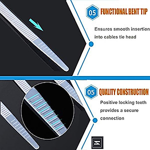 100 8 inch pieces Cable Zip Nylon Heavy Duty Self Locking Wire Ties,