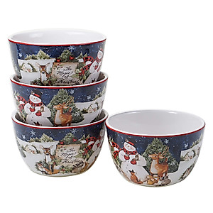 Certified International Magic Of Christmas Snowman 22 oz. Ice Cream/Dessert Bowls, Set of 4