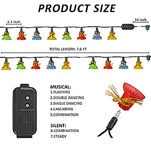 Dazzle Bright 7.6 FT Musical Christmas Decoration Lights, 30 Count Bell Lights with 7 Modes, Plays 25 Classical Holiday Songs String Lights Green Wire for Xmas Indoor Outdoor Christmas Tree Decor