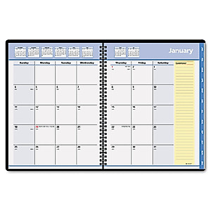At-A-Glance 76-08-05 Quicknotes monthly appt. book, telephone/address section, 6-7/8 x 8-3/4, Black