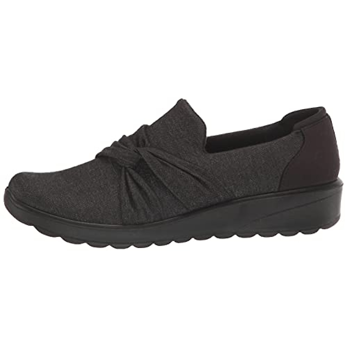 BZees Women's Glimmer Slip-Ons Loafer, Black Shimmer, 7.5 Wide