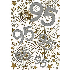 Designer Greetings 95 Repeated in Silver and Gold Foil Age 95 / 95th Birthday Card
